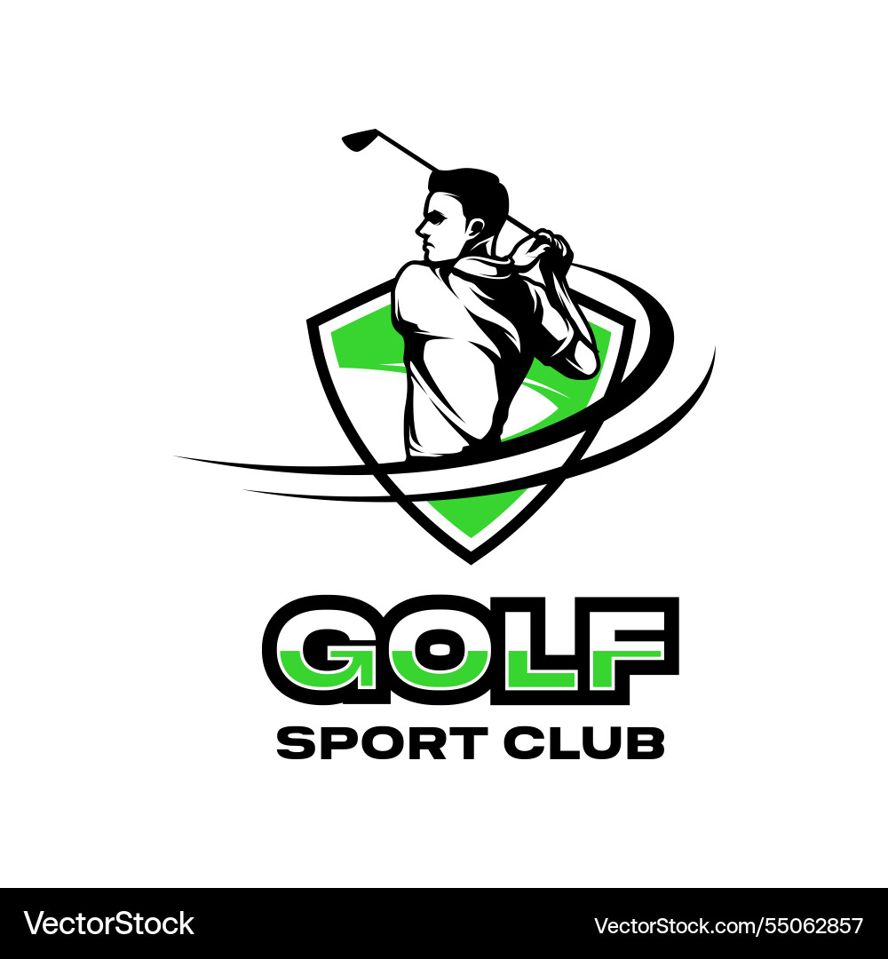 Golf club logo design Royalty Free Vector Image