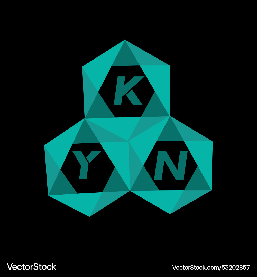 Kyn creative minimalist letter logo unique Vector Image