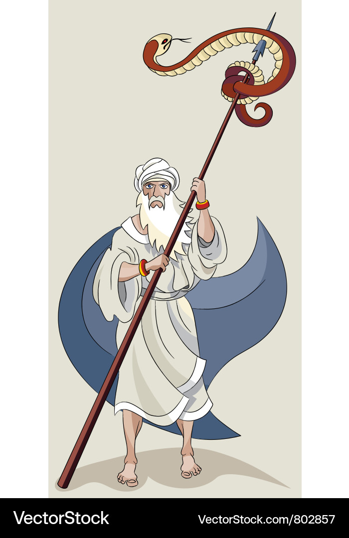 Moses and the Bronze Serpent Royalty Free Vector Image