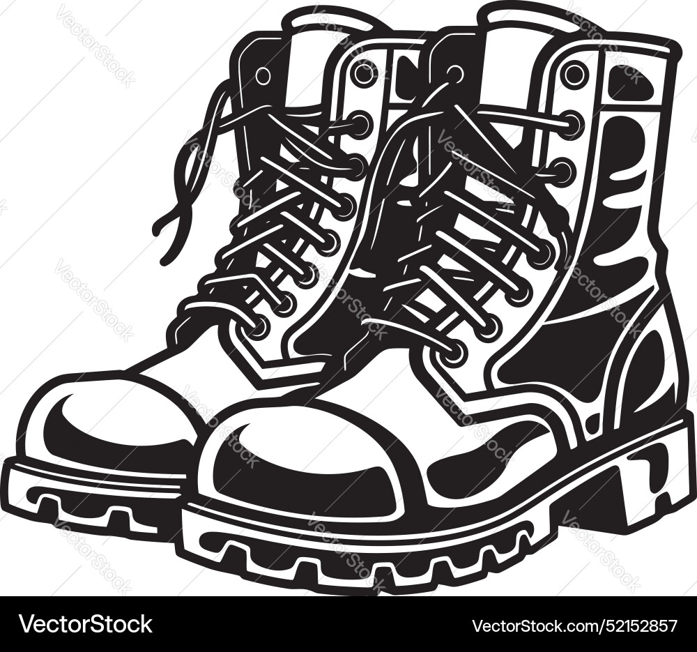 Precision performance combat boots symbol Vector Image