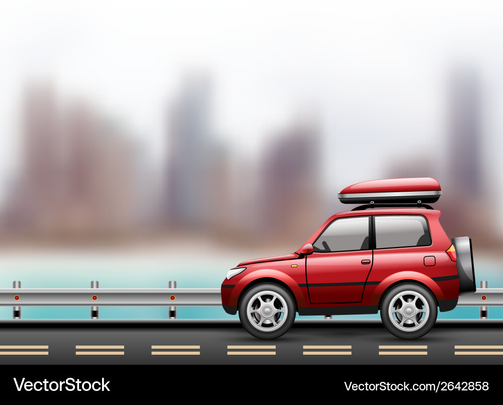 Car in the city Royalty Free Vector Image - VectorStock