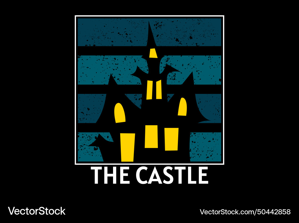 Castle retro vintage design landscape Royalty Free Vector