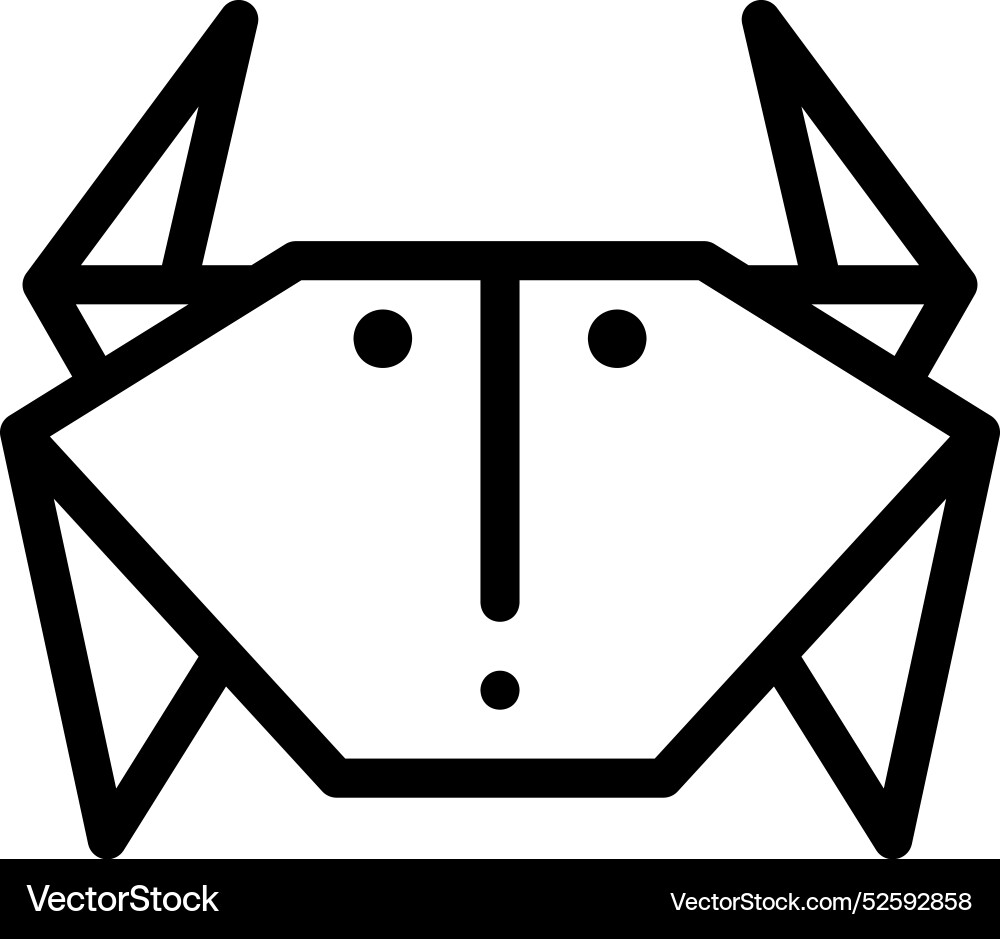 Crab icon thin linear style design isolated Vector Image