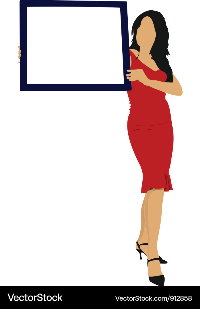 Elegant lady with sign Royalty Free Vector Image