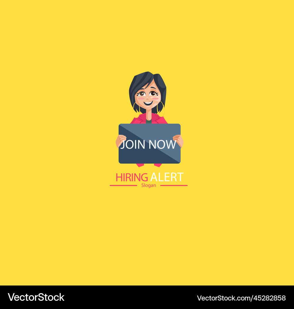 Hiring alert mascot logo Royalty Free Vector Image