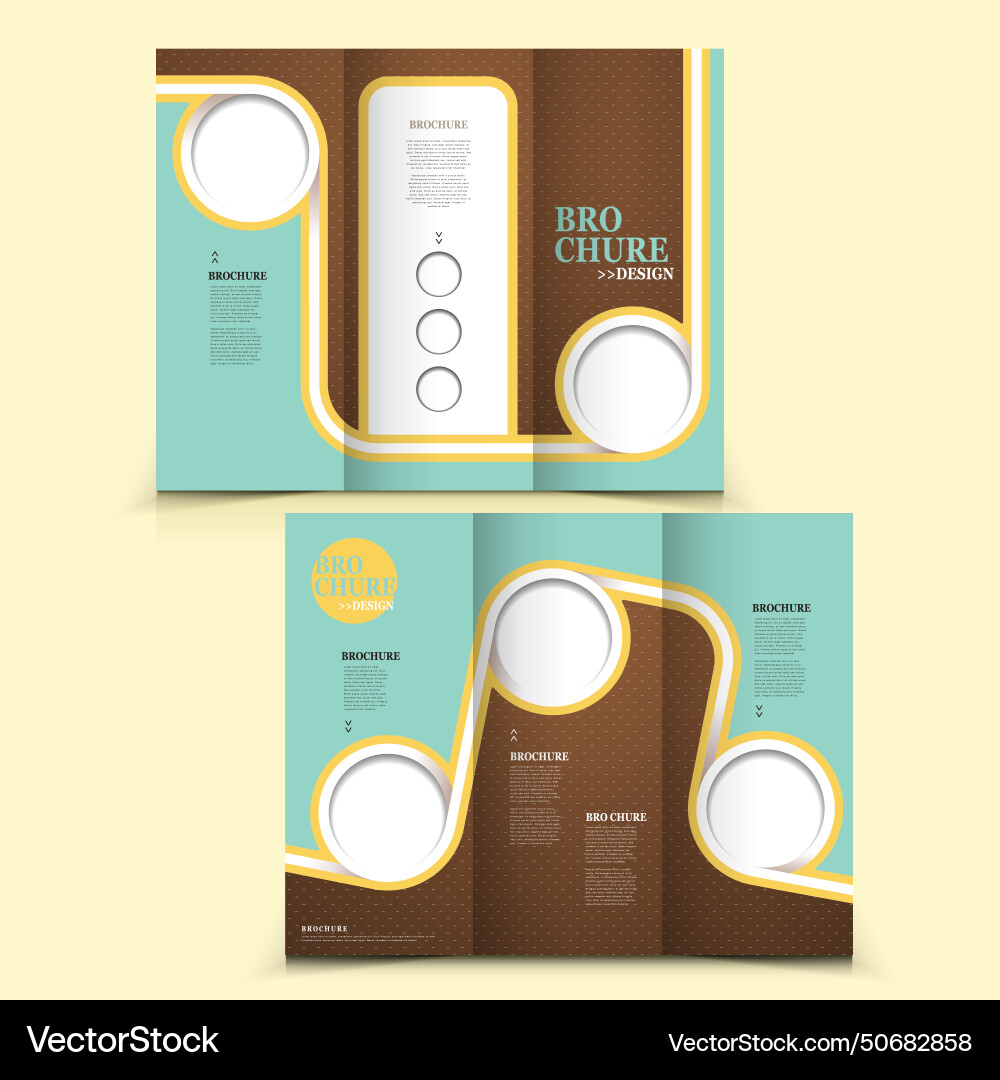 Modern tri-fold brochure design Royalty Free Vector Image