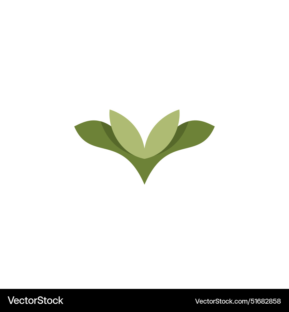 V leaf logo flower nature icon Royalty Free Vector Image