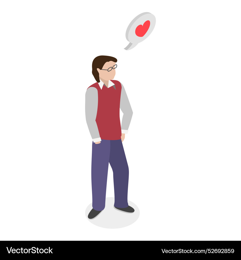 3d isometric flat of human Royalty Free Vector Image