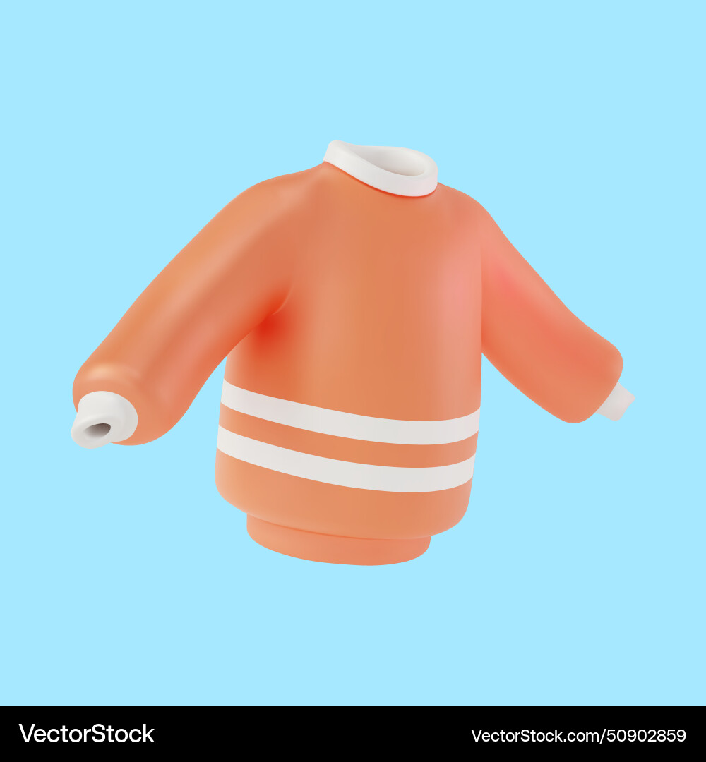 3d knitted woolen warm sweater cartoon design Vector Image