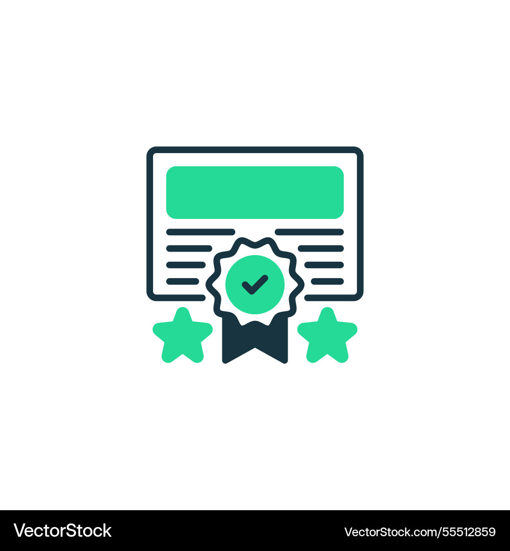 Achievement certificate line icon universal Vector Image