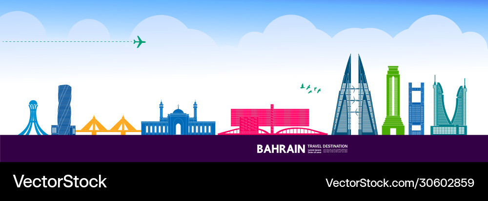 Bahrain travel destination Royalty Free Vector Image