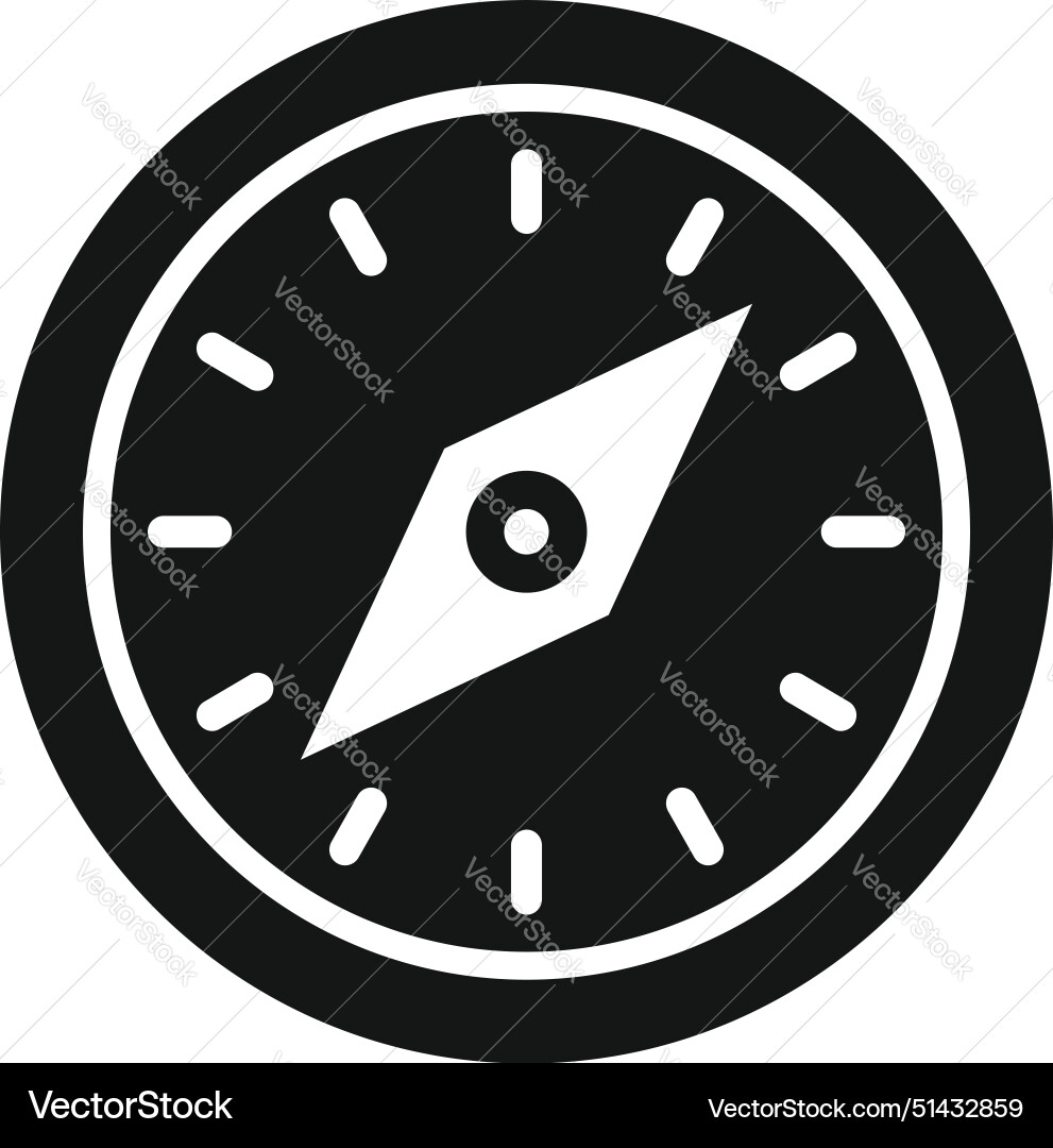 Black and white compass icon Royalty Free Vector Image