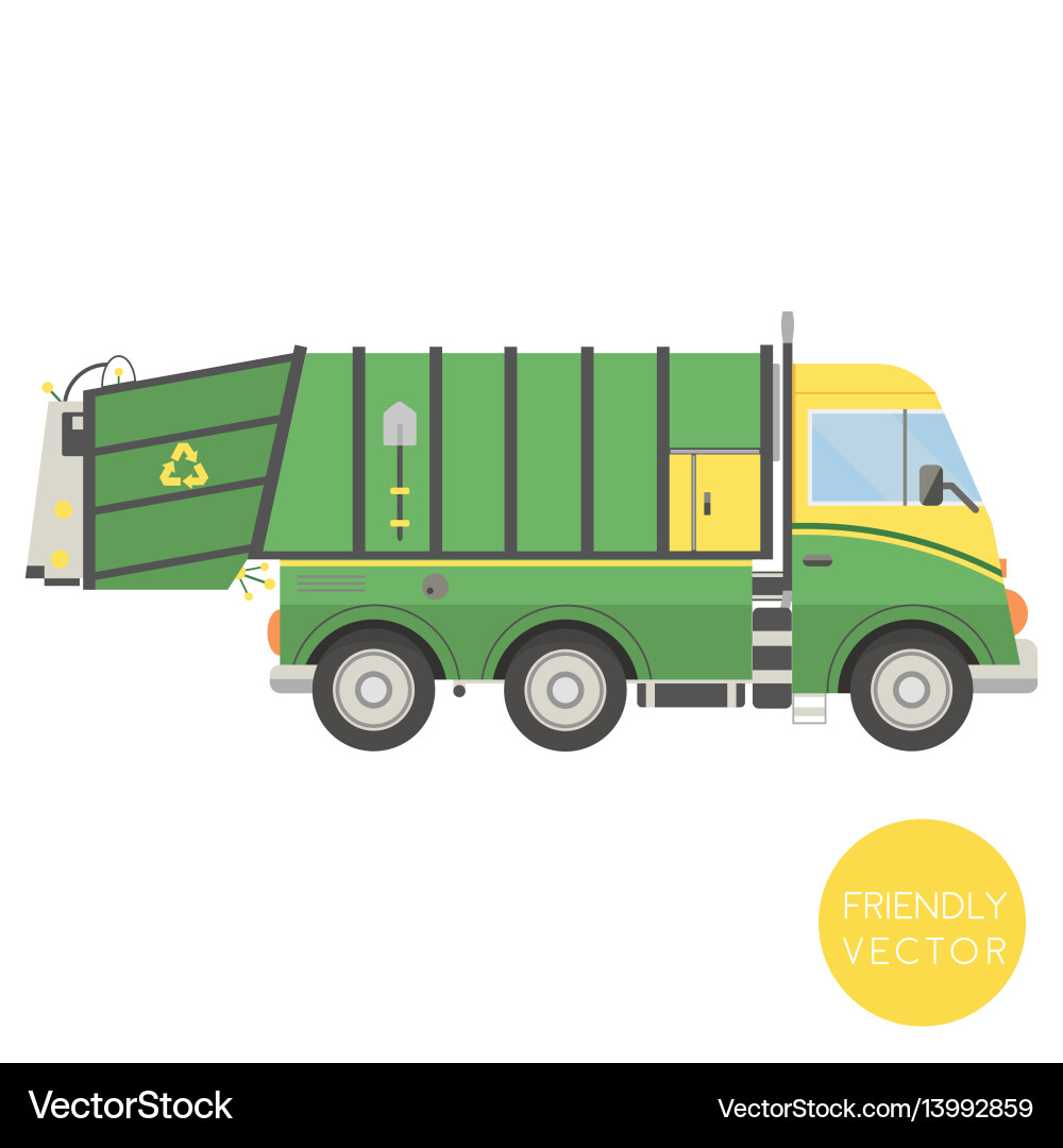 Cartoon transport garbage truck Royalty Free Vector Image