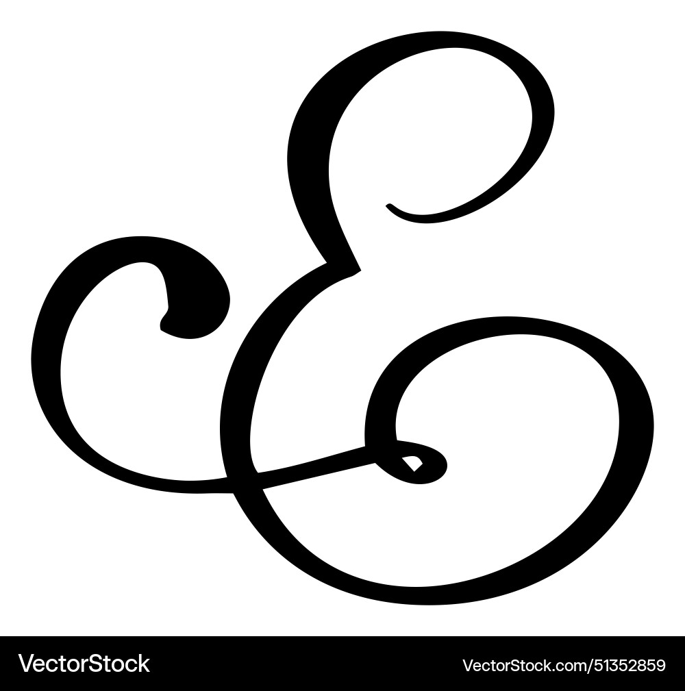 Hand drawn calligraphy letter e script Royalty Free Vector