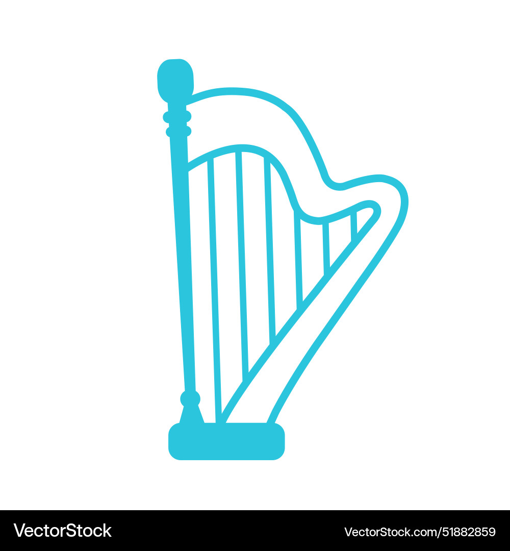 Harp icon isolated on white background from blue Vector Image