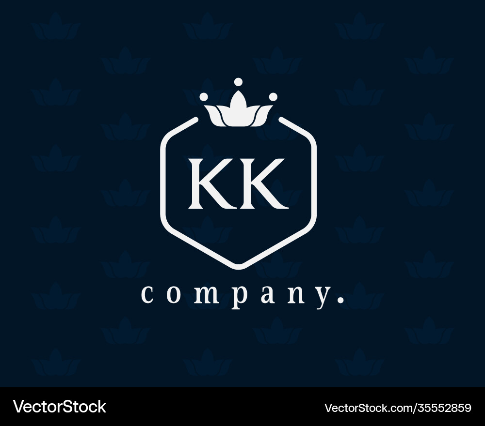 KK Crown Monogram Emblem Royalty Free Vector Image