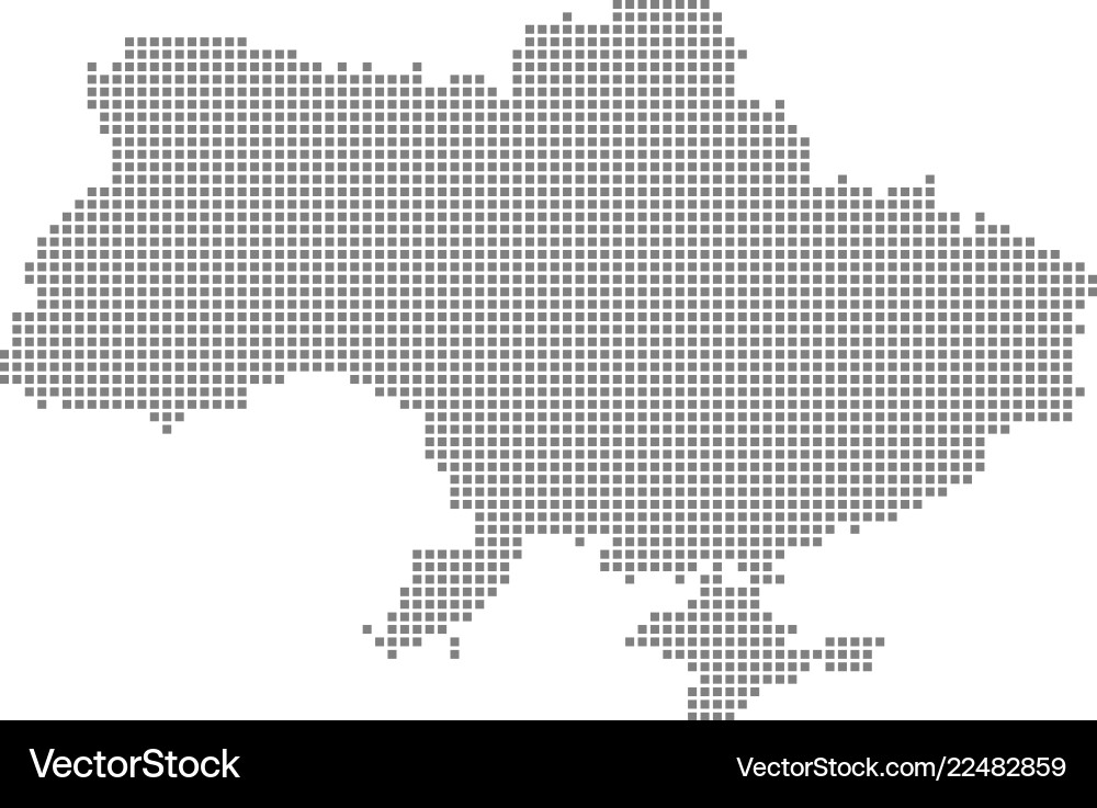 Pixel map of ukraine dotted Royalty Free Vector Image