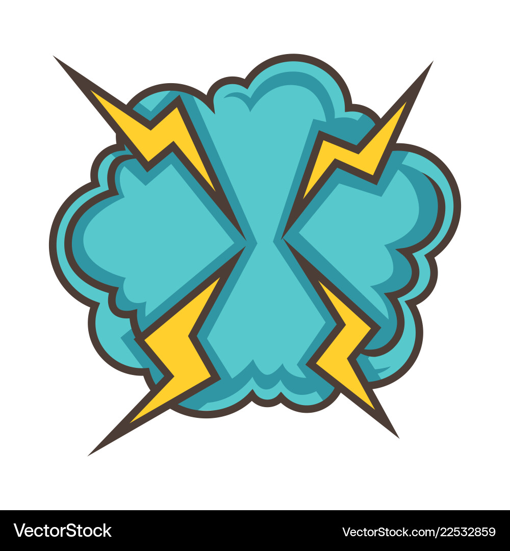 Small red explosion with clouds isolated Vector Image