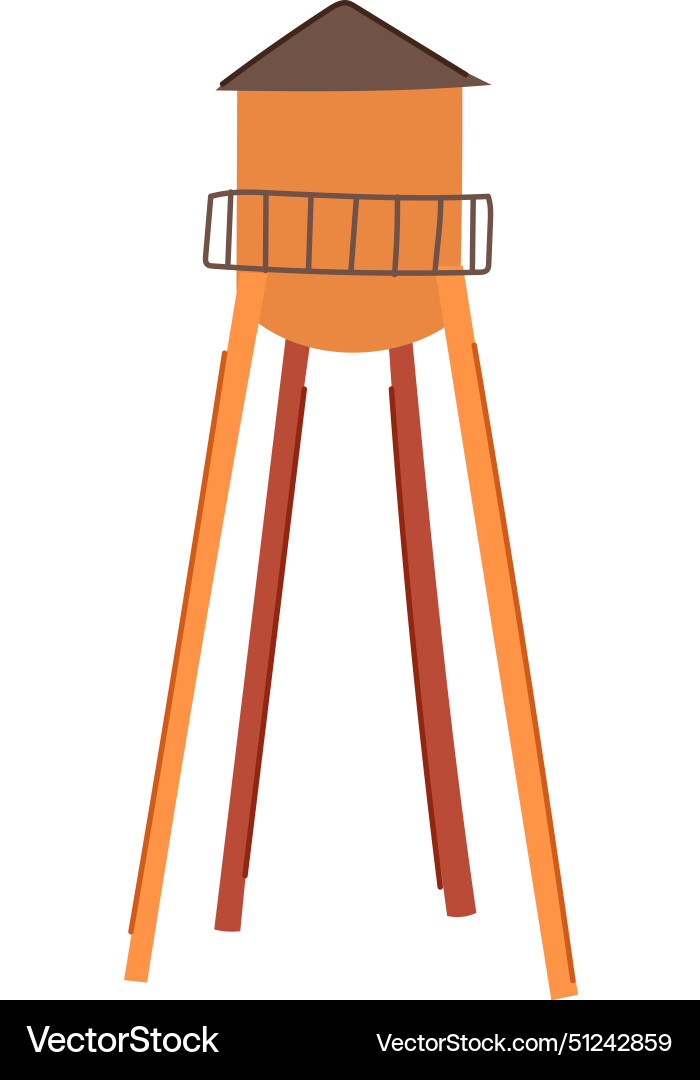 Storage water tower cartoon Royalty Free Vector Image