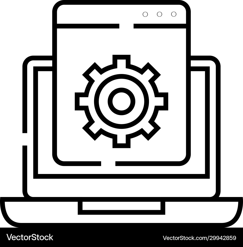 System application line icon concept sign Vector Image