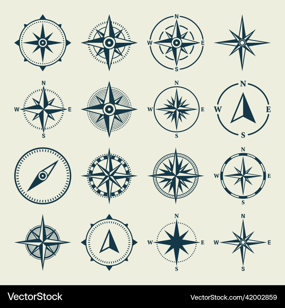 Vintage marine wind rose nautical chart Royalty Free Vector