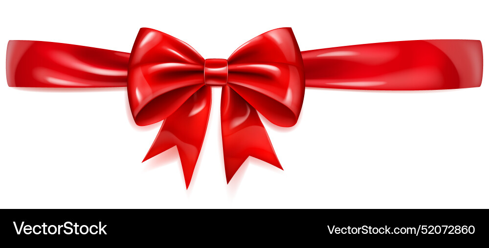 Beautiful big shiny bow with horizontal ribbon Vector Image