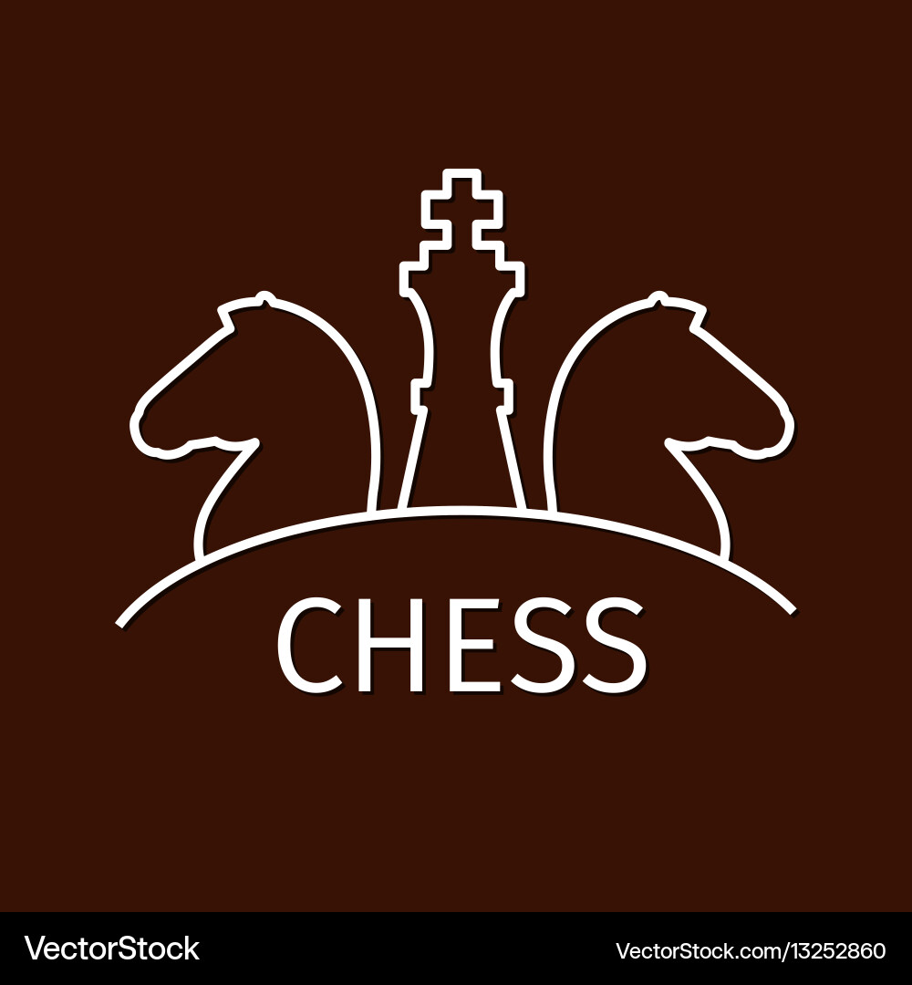 Chess business strategy logo Royalty Free Vector Image