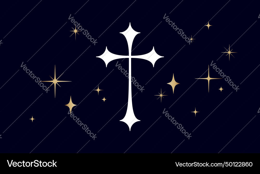 Christian religious cross sign Royalty Free Vector Image