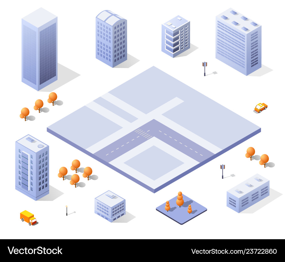 City set modern skyscraper Royalty Free Vector Image
