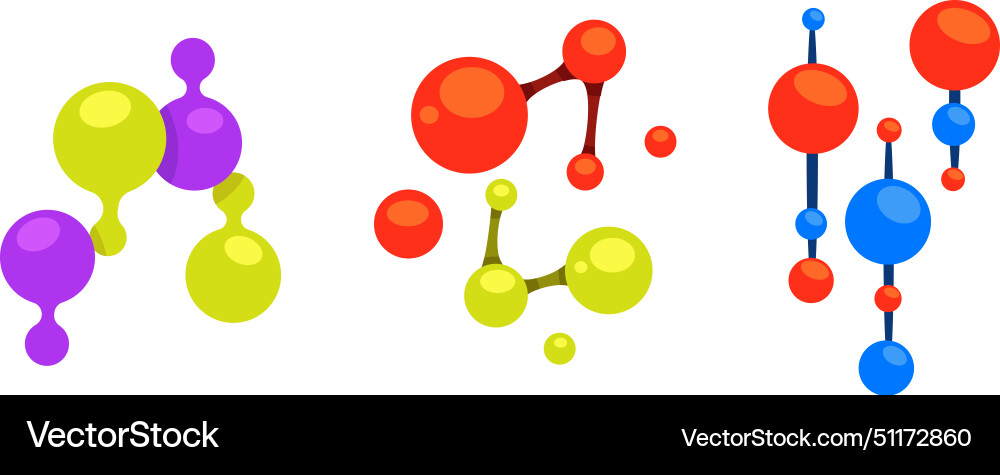 Colorful molecular design logos Royalty Free Vector Image