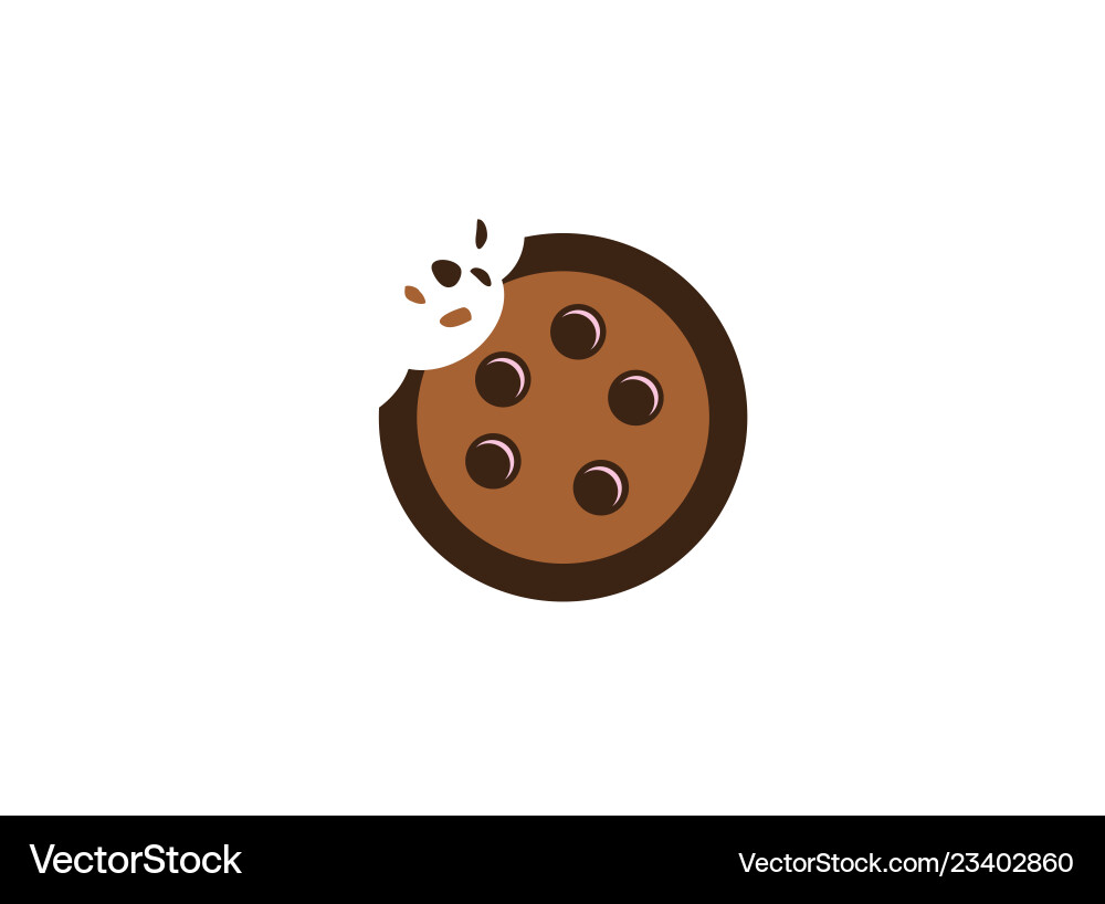 Cracked Chocolate Cookies Logo Royalty Free Vector Image