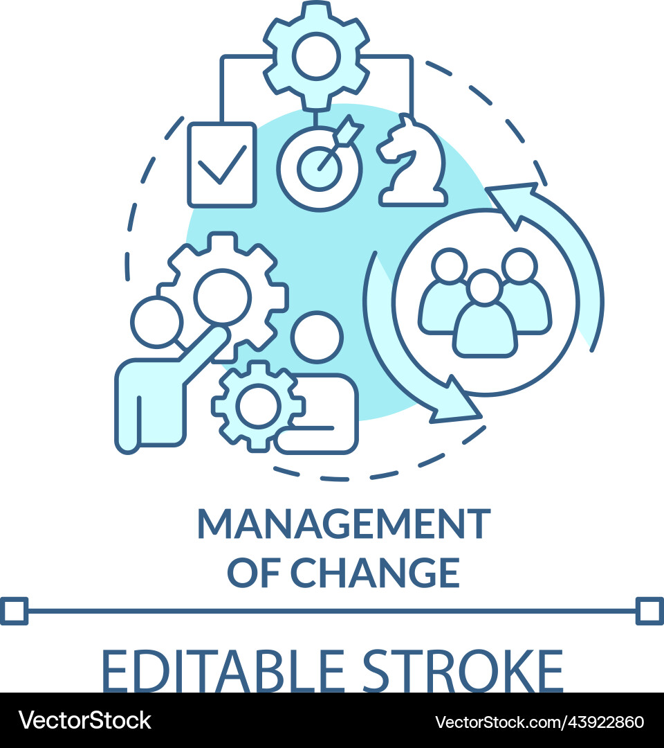 Management of change turquoise concept icon Vector Image