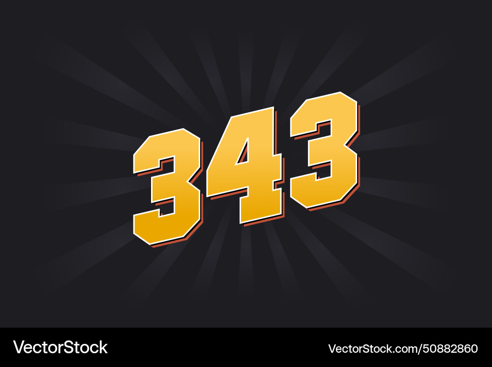 Number 343 font alphabet yellow Royalty Free Vector Image
