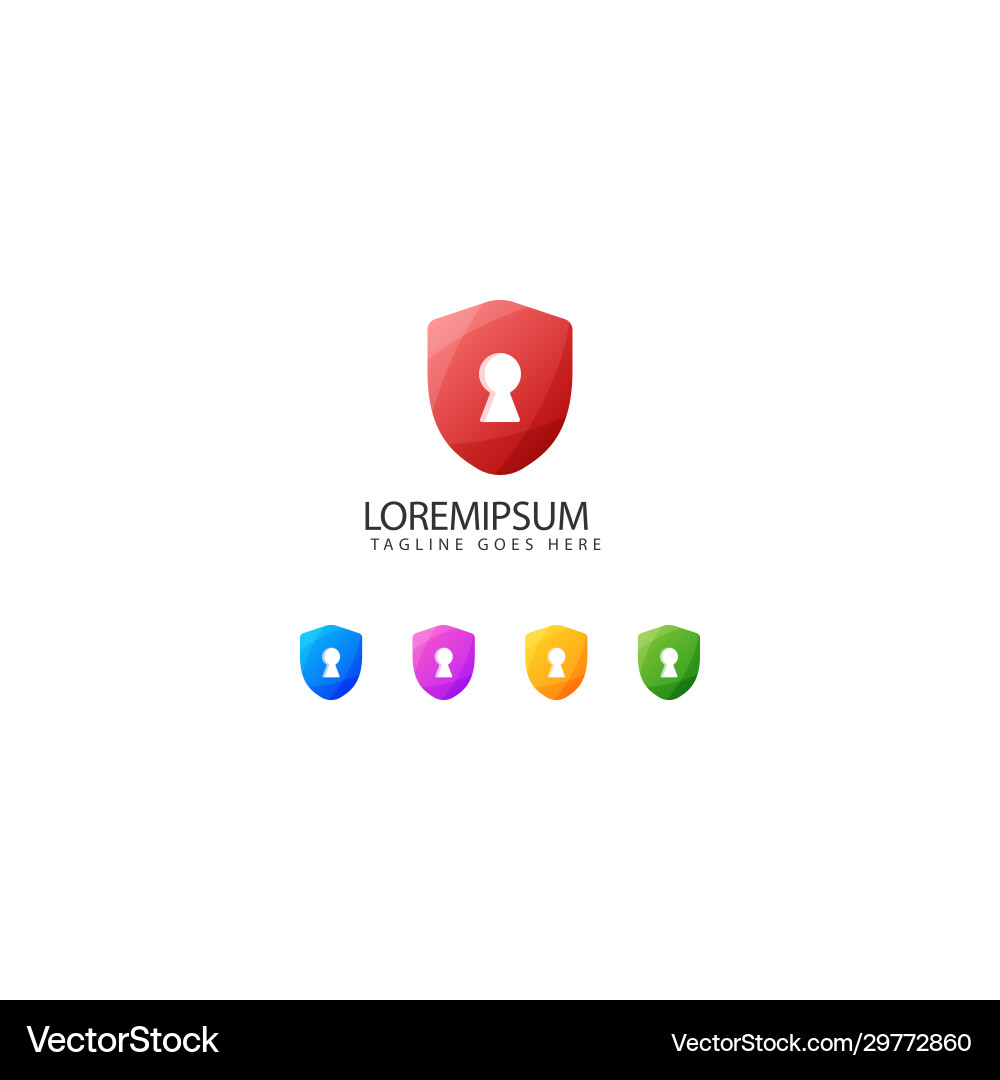 Shield lock security guard logo Royalty Free Vector Image