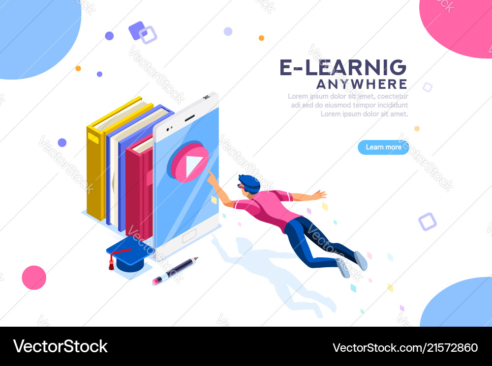 Tutorial search e-learning banner Royalty Free Vector Image