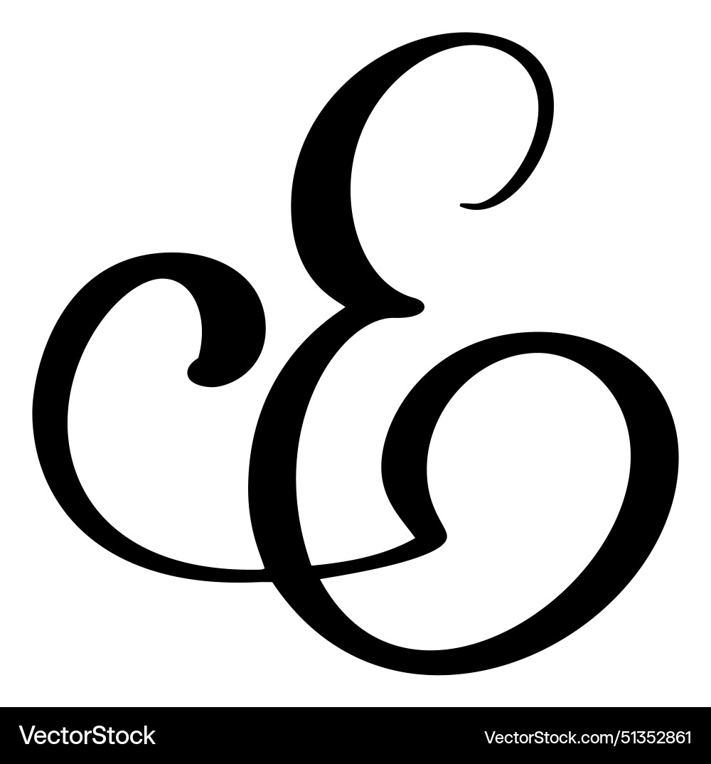 Calligraphy hand drawn letter e script Royalty Free Vector