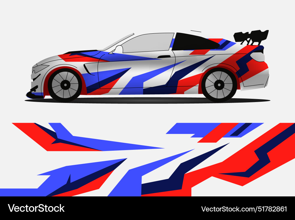 Car wrap decal abstract stripe graphic design Vector Image