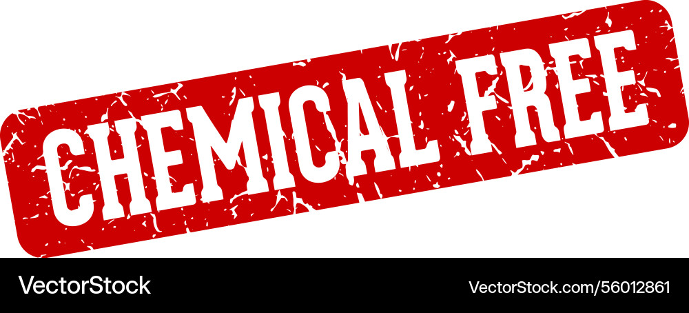 Chemical free rectangular sign stamp Royalty Free Vector