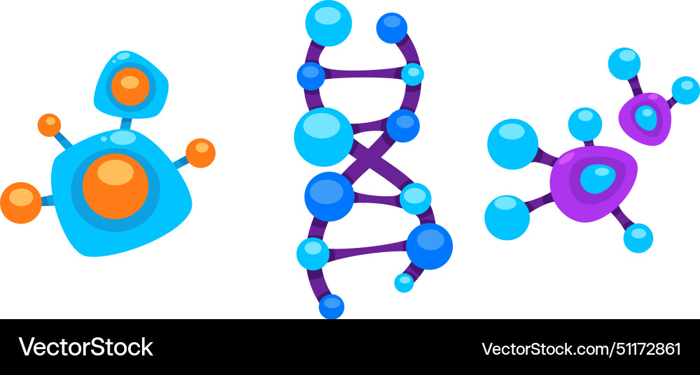 Colorful molecular design logos Royalty Free Vector Image