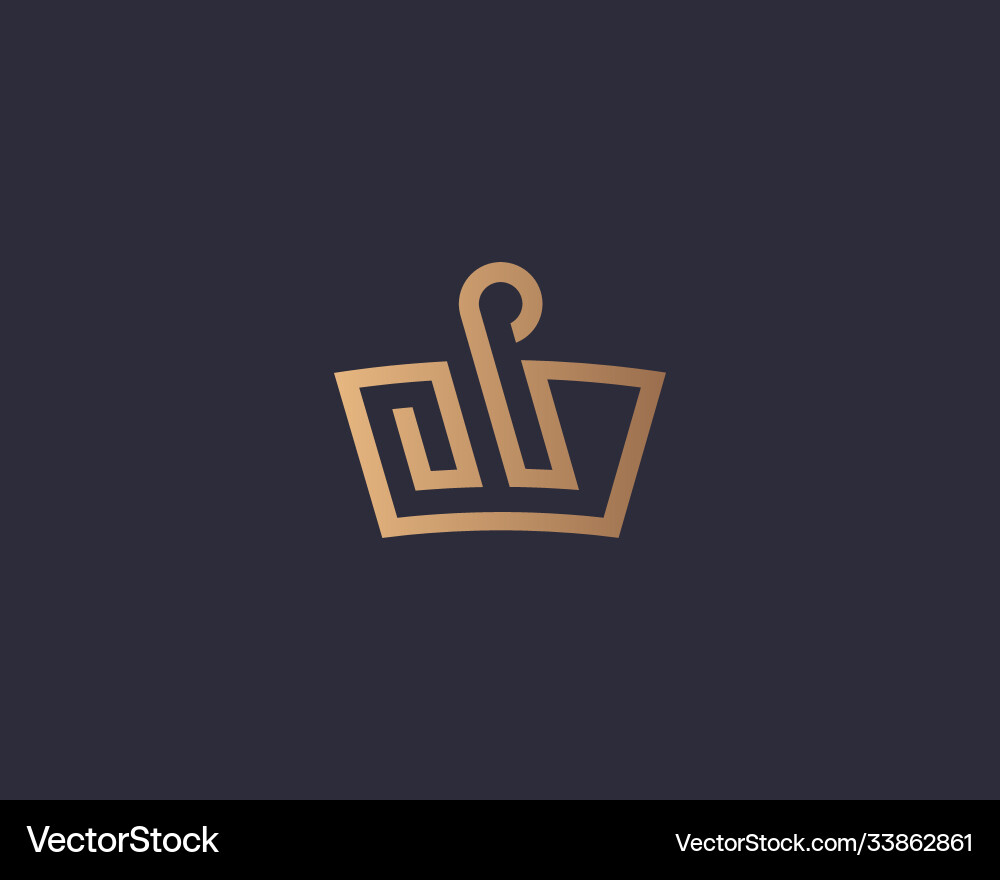 Crown swan logo icon design luxury Royalty Free Vector Image