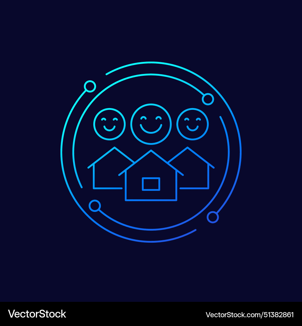 Good neighbourhood icon linear design Royalty Free Vector