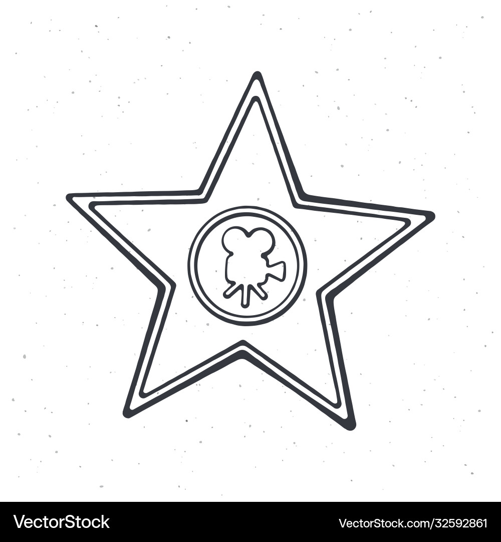 Outline star shape award monument Royalty Free Vector Image