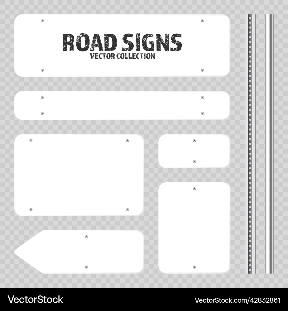 Various road traffic signs highway signboard Vector Image