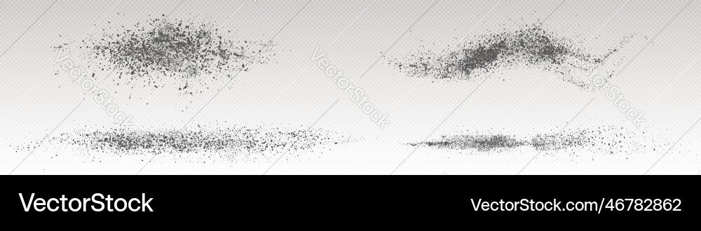 Ash powder top view spray explosion effect Vector Image