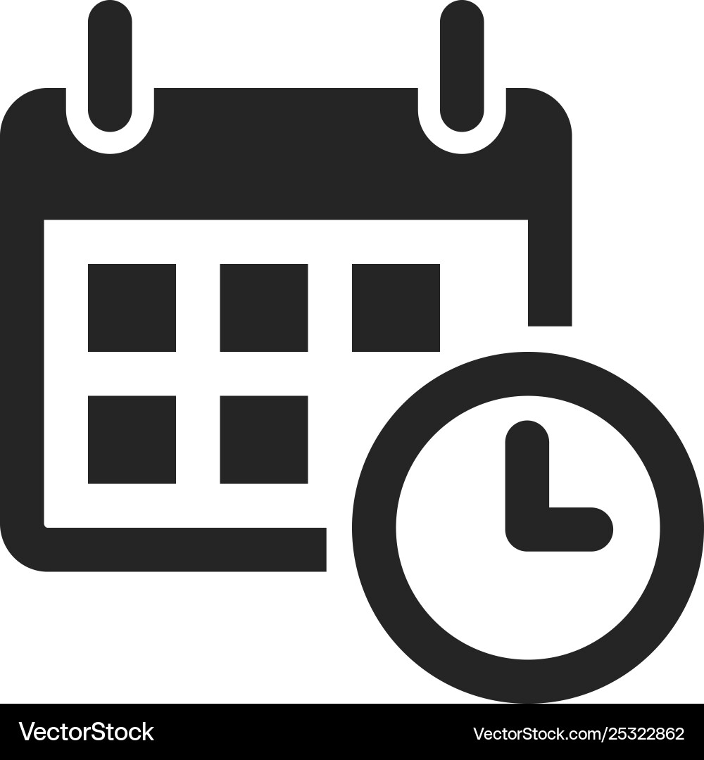 Calendar and time icon Royalty Free Vector Image