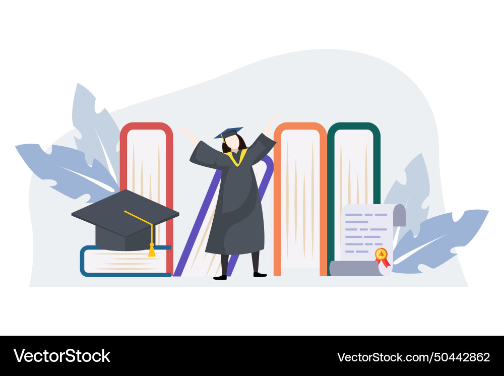 Graduation flat design Royalty Free Vector Image