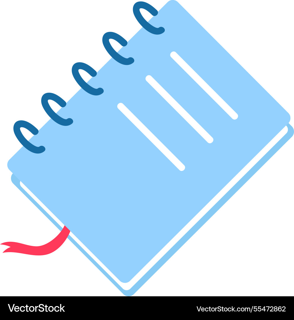 Light blue notepad featuring a red bookmark Vector Image
