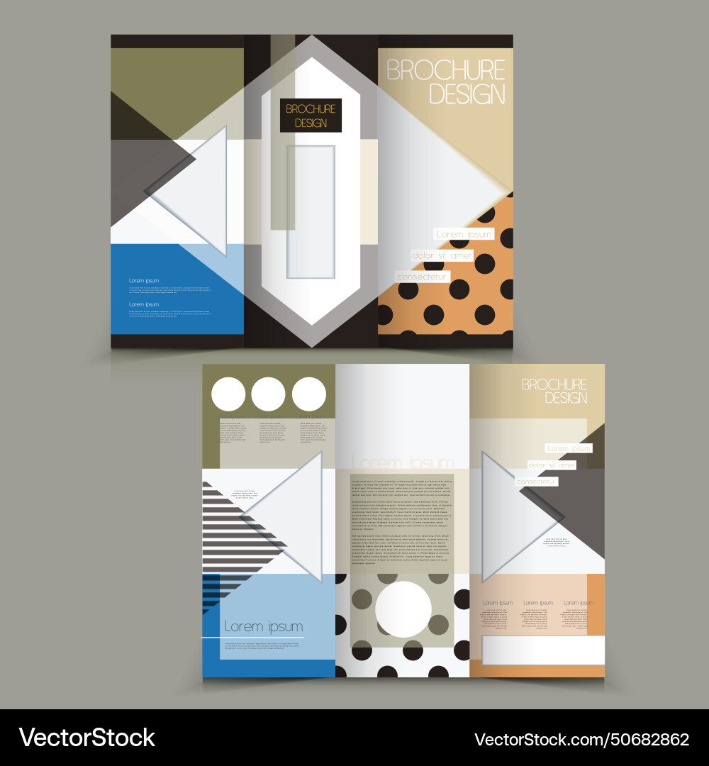 Modern tri-fold brochure design Royalty Free Vector Image