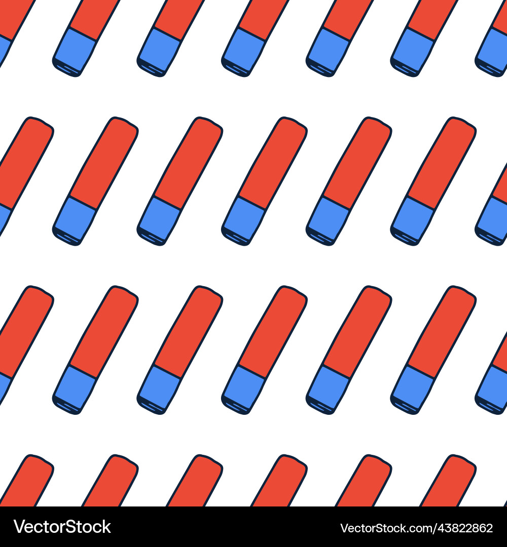 Rubber school doodle pattern Royalty Free Vector Image