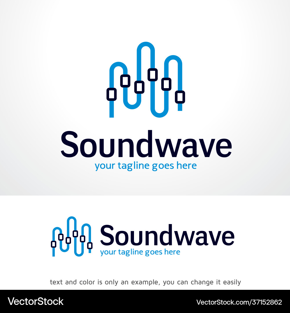 Sound wave logo template design emblem Royalty Free Vector